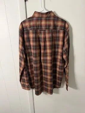 Chaps | Shirts | Chaps Mens Brown Tan Plaid Buttondown Shirt Size L Nwt ...